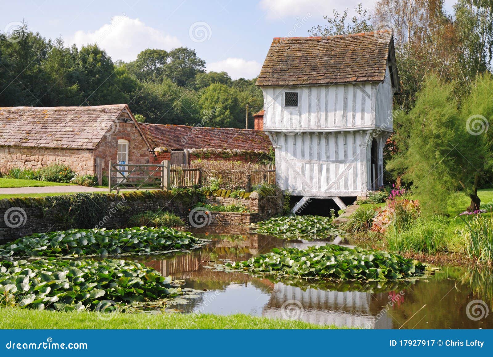 English Tudor Gatehouse Over a Moat Stock Image - Image of rural ...