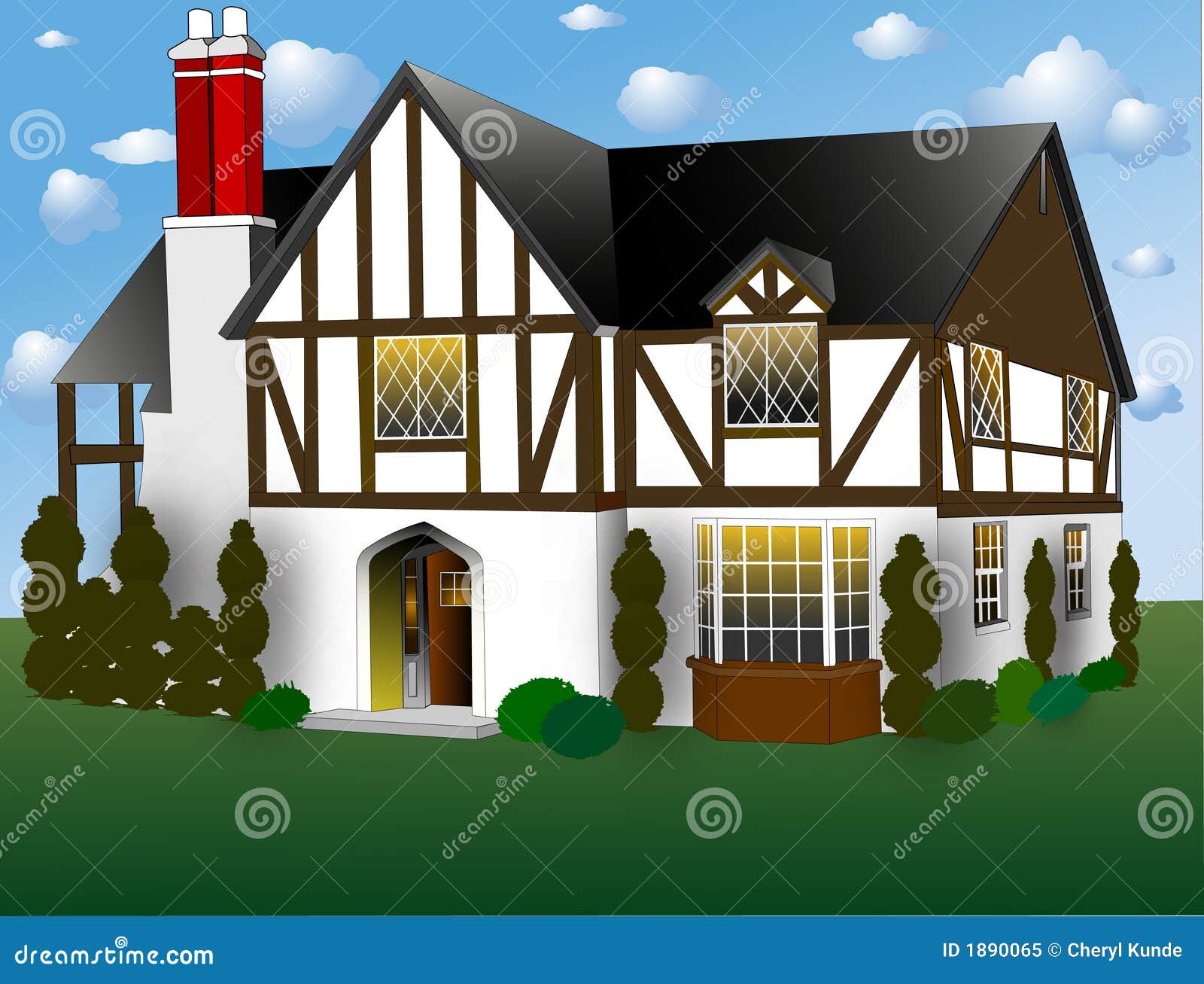 English Tudor Style stock vector. Illustration of house - 1890065