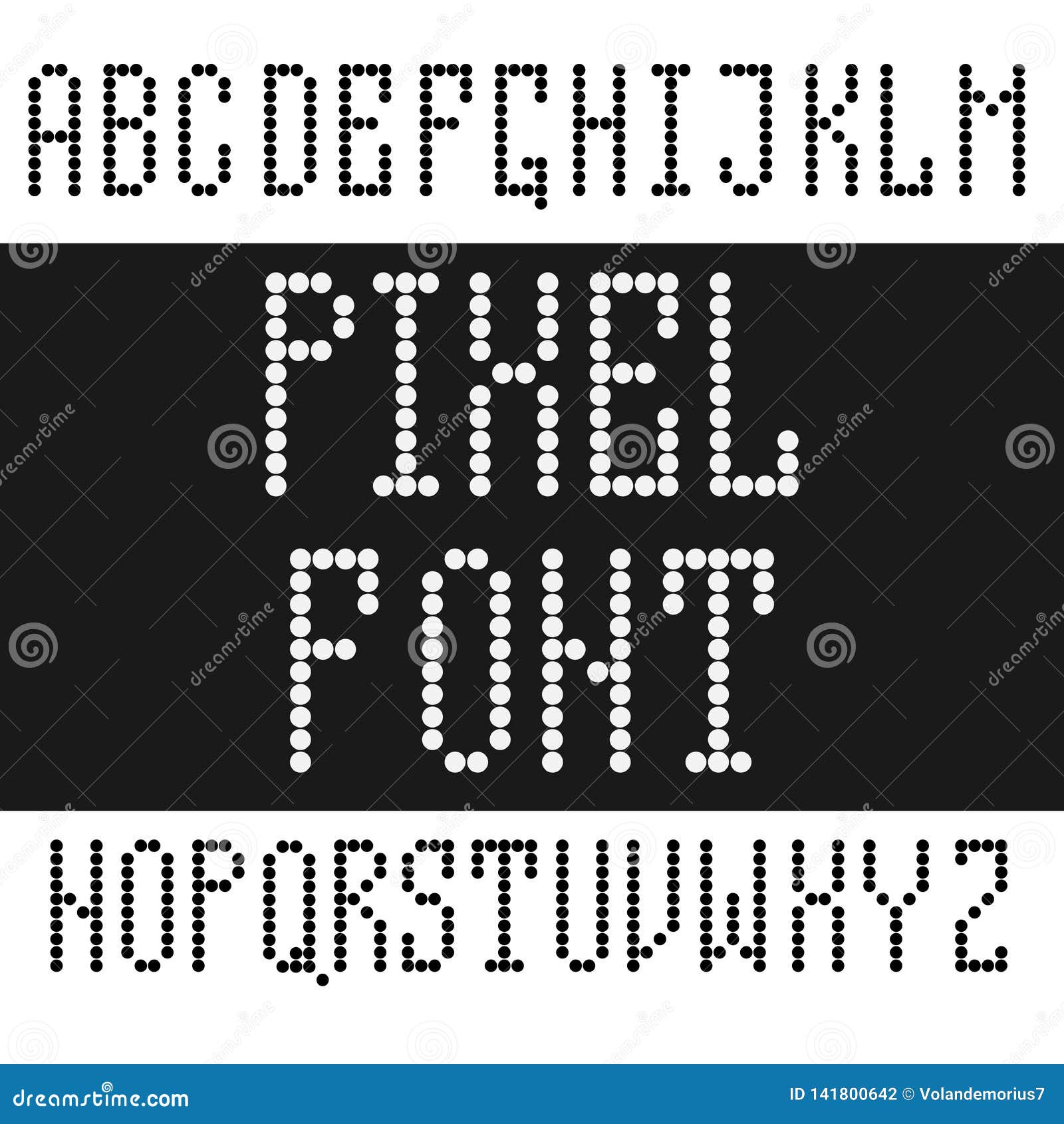 English Vector Font Consisting of Round Pixels. Stock Vector ...