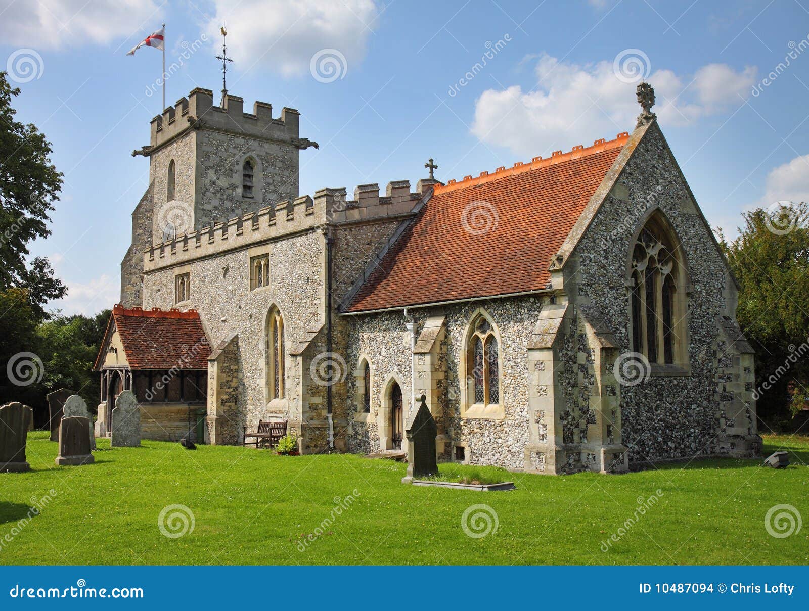 English Village Church stock photo. Image of europe, tombstones - 10487094