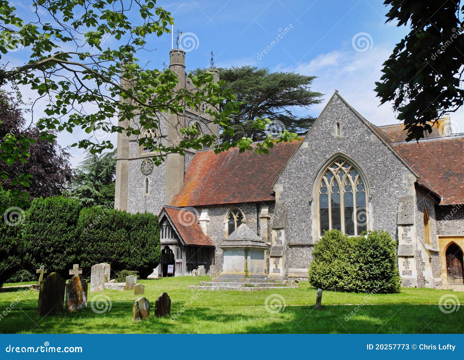 An English Village Church and Tower Stock Image - Image of architecture ...