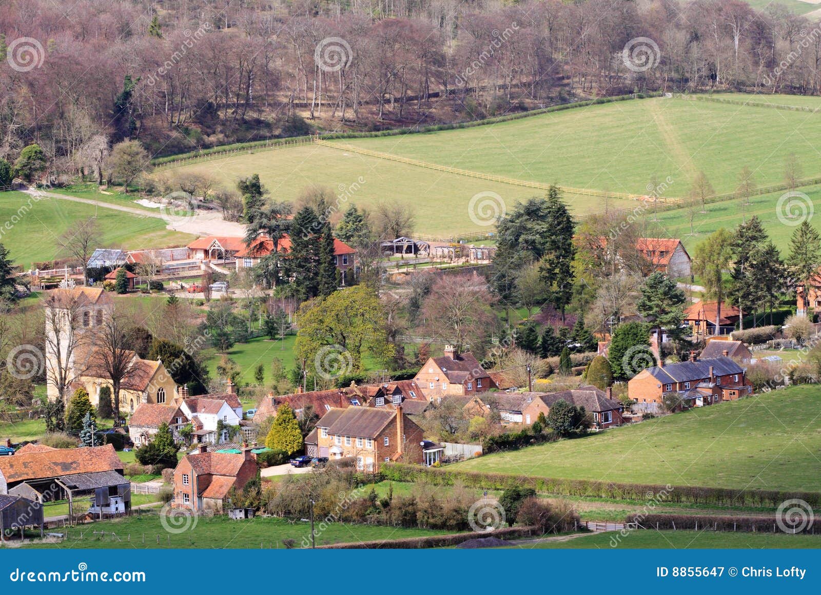 An English Village Landscape Stock Image - Image of village, heritage ...