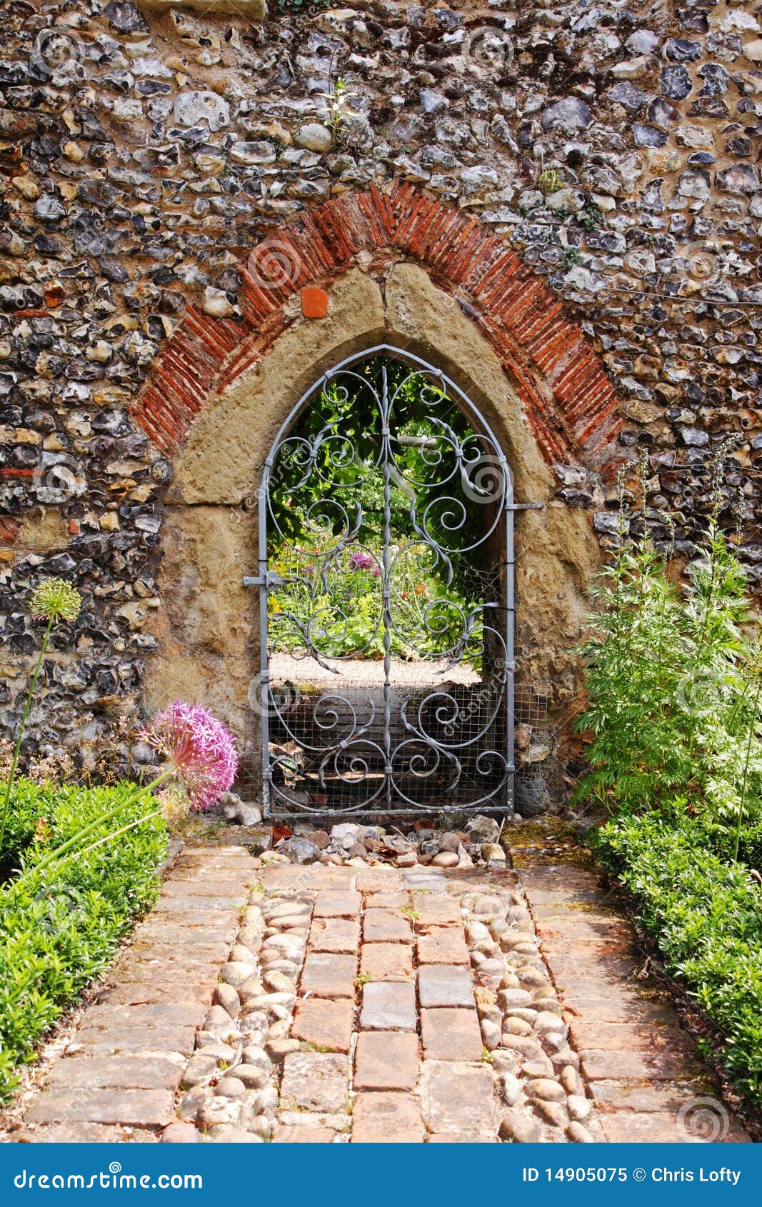 An English Walled Garden stock image. Image of garden - 14905075
