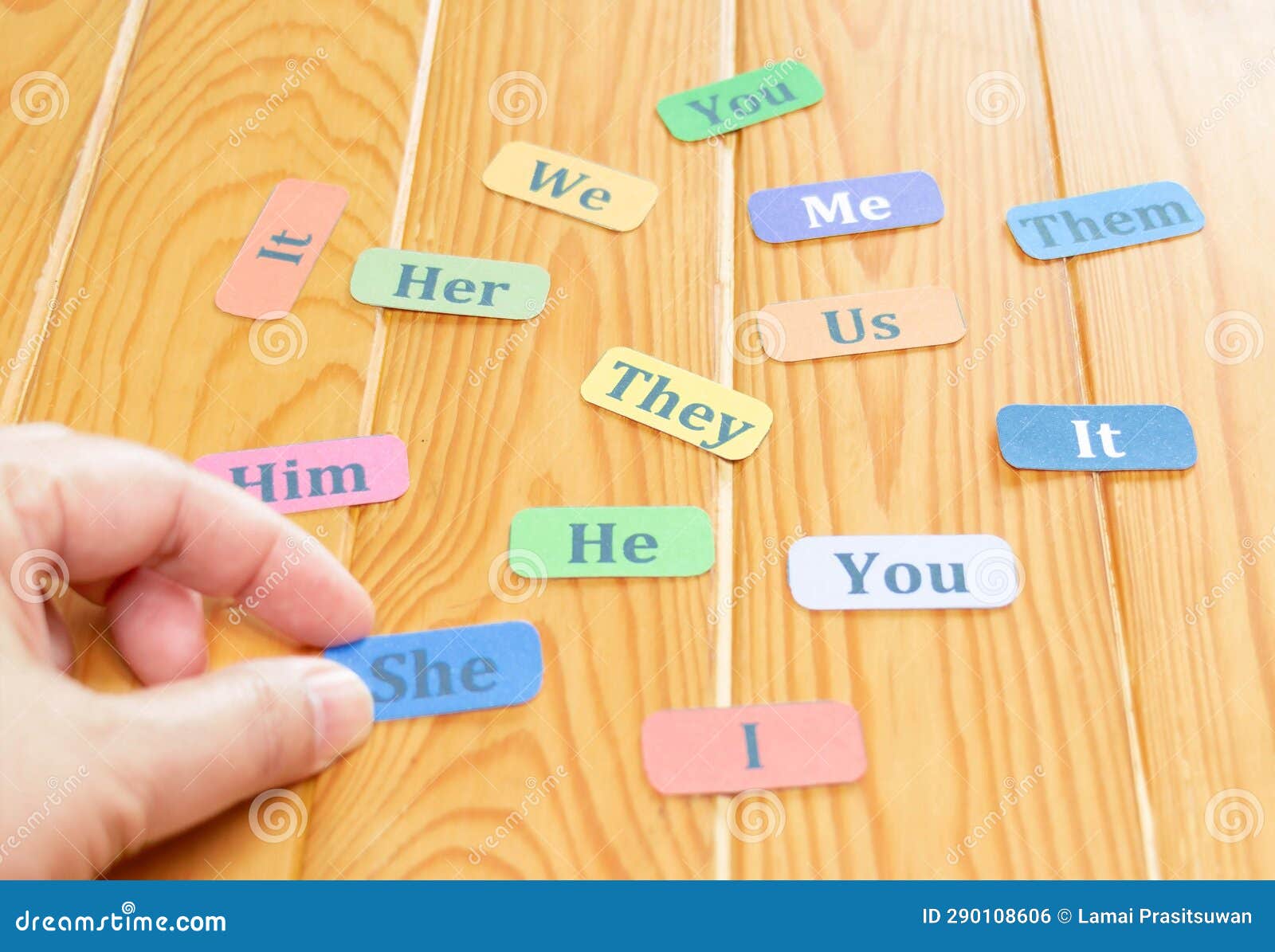 English Word Cards on Wooden Table in Class Stock Photo - Image of ...