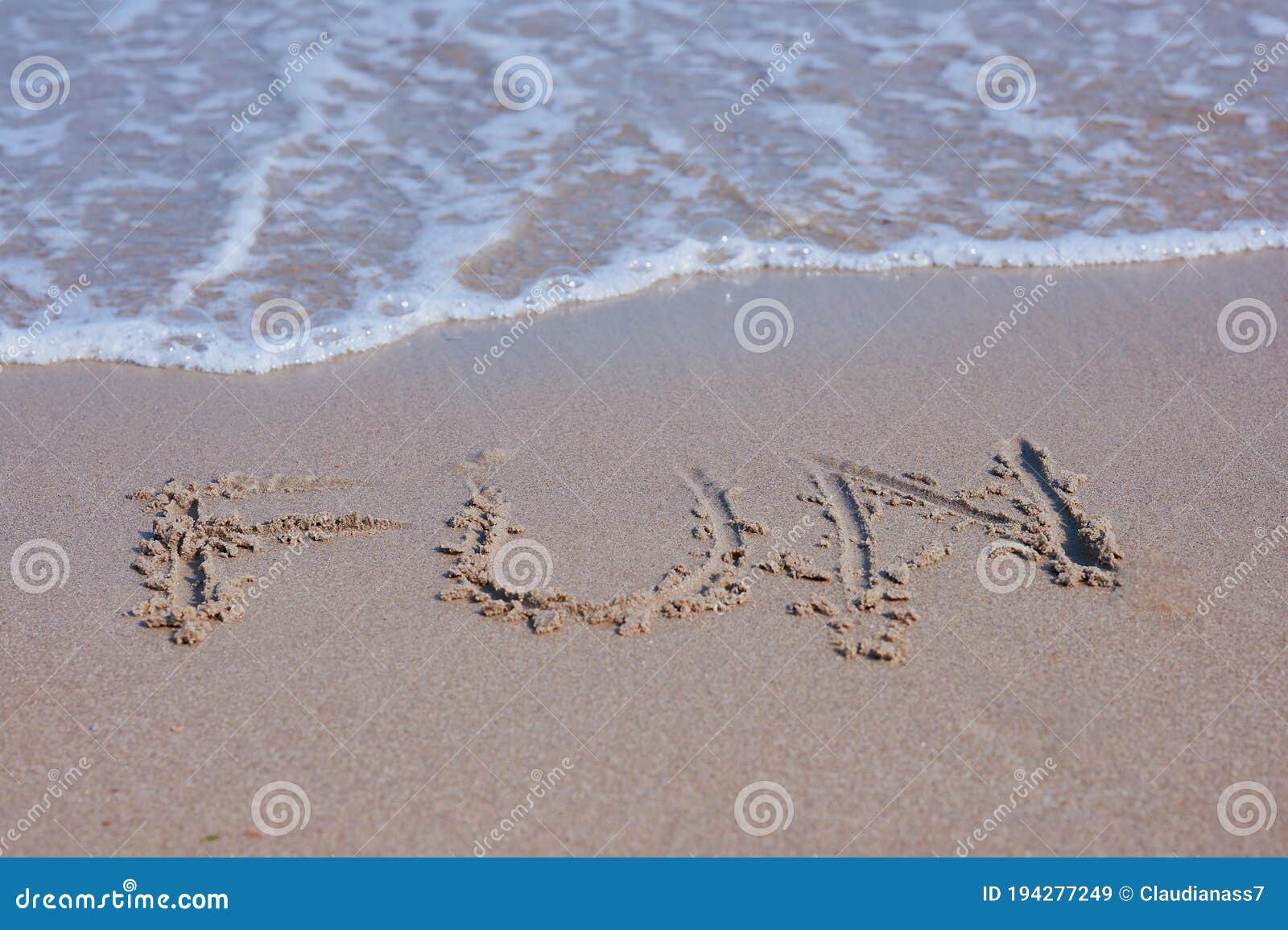 The English Word Fun Written in the Sand of a Beach Stock Image - Image ...