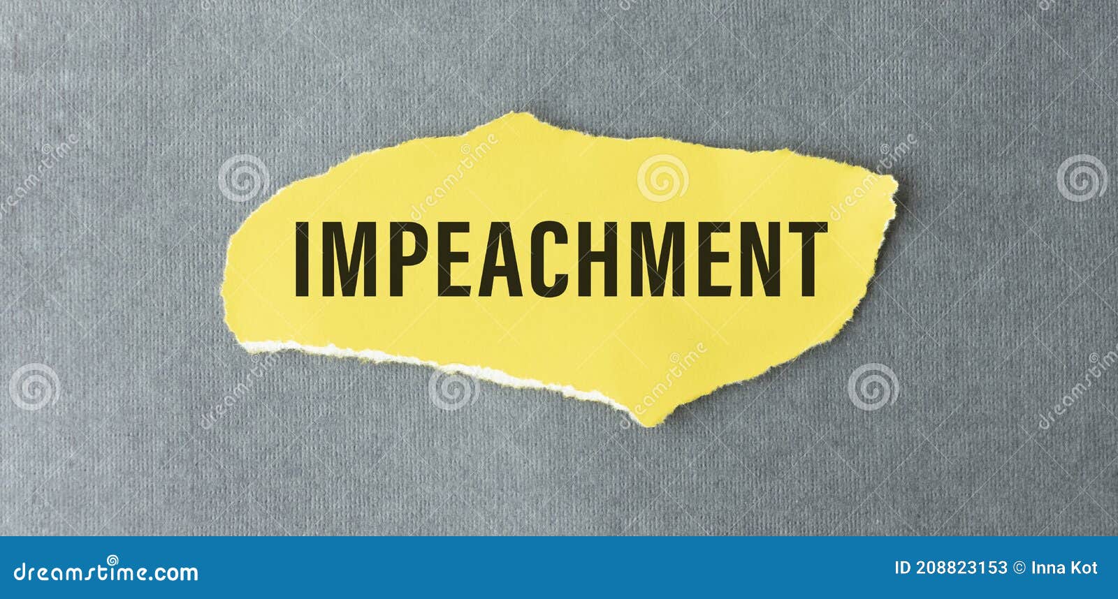 English Word Impeachment Written on a Torn Stock Image - Image of ...