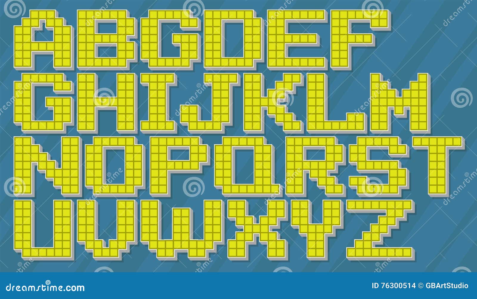 Pixel Art. English Alphabet, English Letters. Royalty-Free Stock Photo ...
