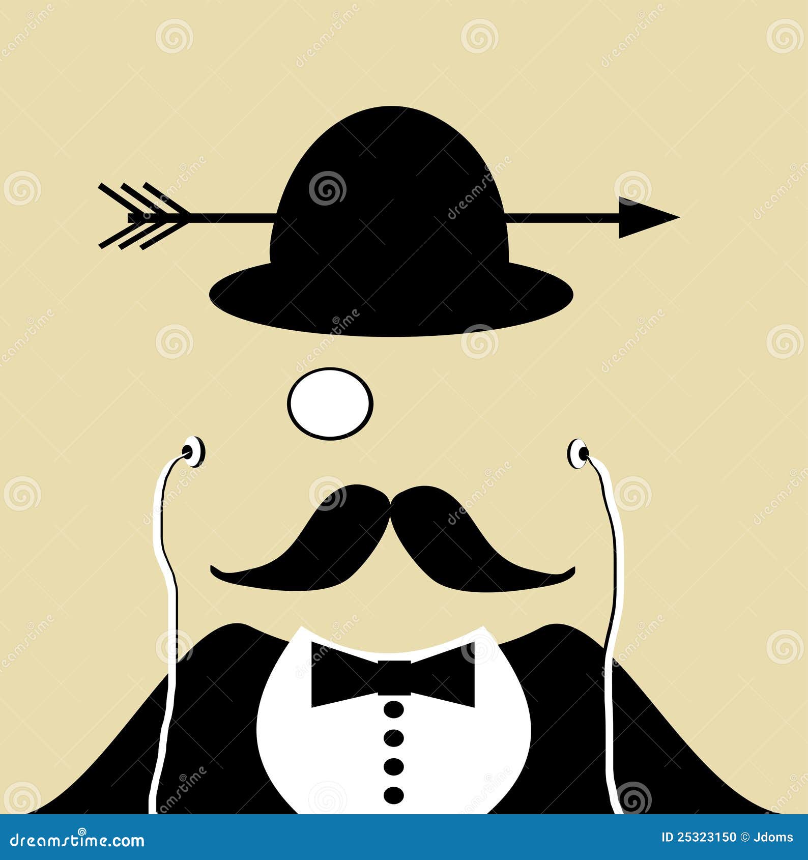 Englishman Wearing Bowler Hat Stock Vector - Illustration of white ...