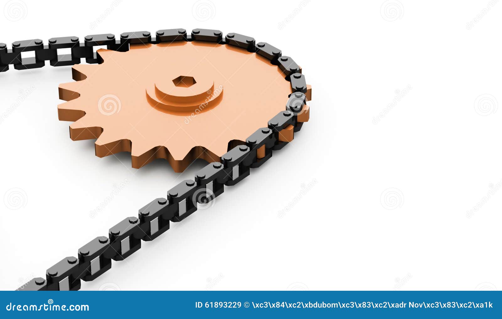 Engranajes Con El Concepto De Cadena Rendido Stock de ilustración ...
