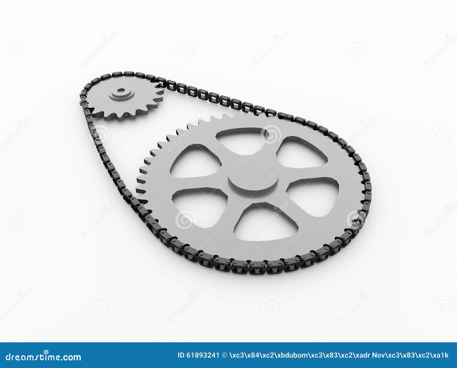Engranajes Con El Concepto De Cadena Rendido Stock de ilustración ...