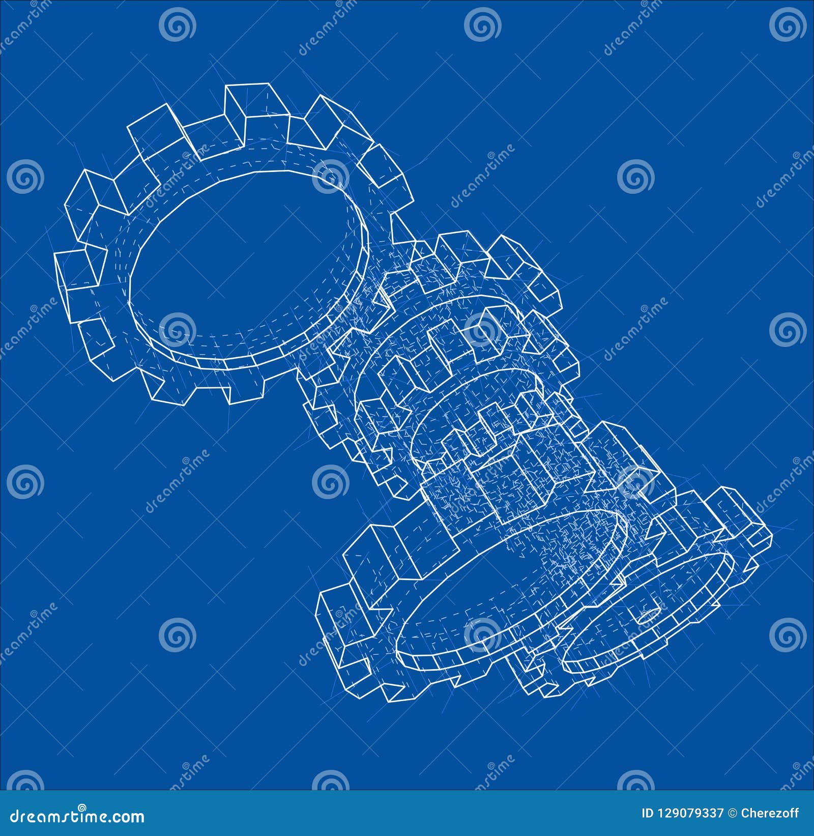 Engranajes 3D Vector ilustración del vector. Ilustración de concepto ...