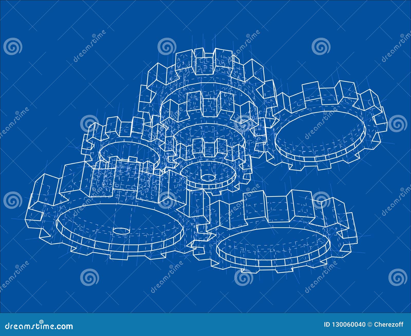 Engranajes 3D Vector ilustración del vector. Ilustración de enlace ...
