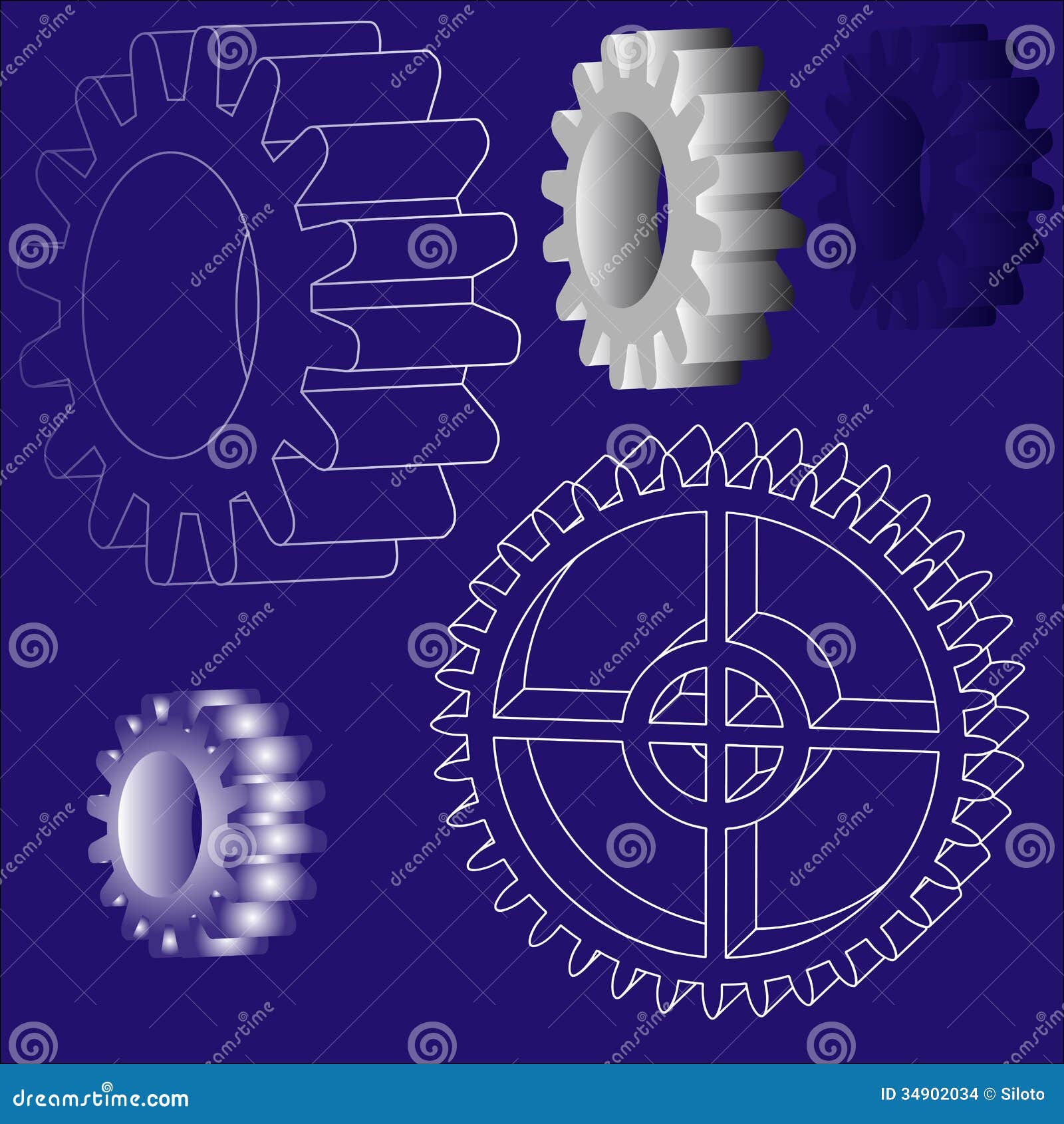 Engranajes del vector ilustración del vector. Ilustración de detalle ...