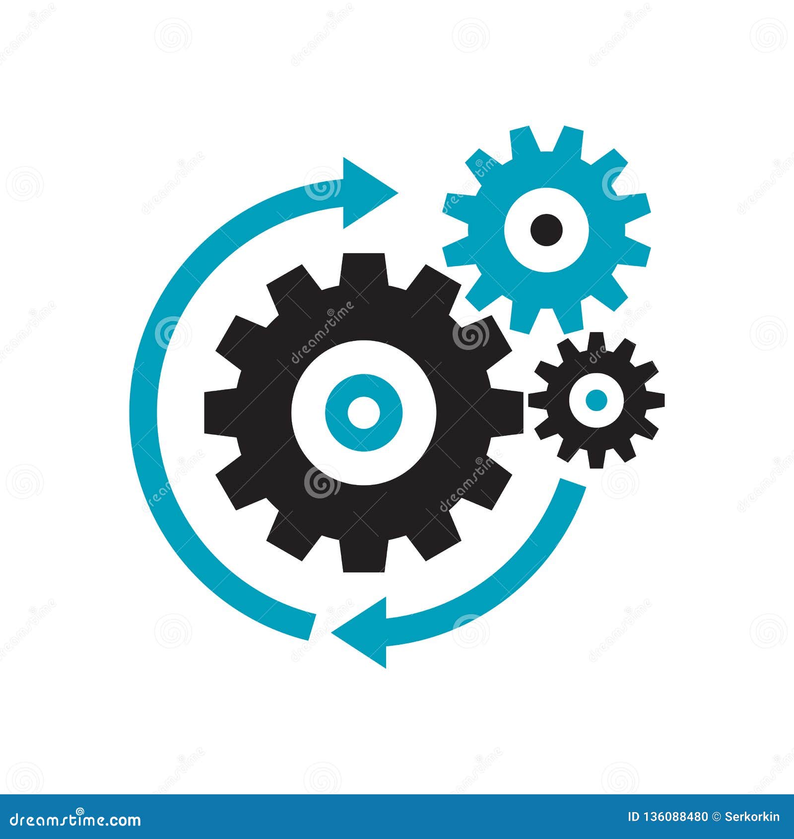 Engranajes - Icono Negro En El Ejemplo Blanco Del Vector Del Fondo Para ... Engranajes - Icono Negro En El Ejemplo Blanco Del Vector Del Fondo Para ...