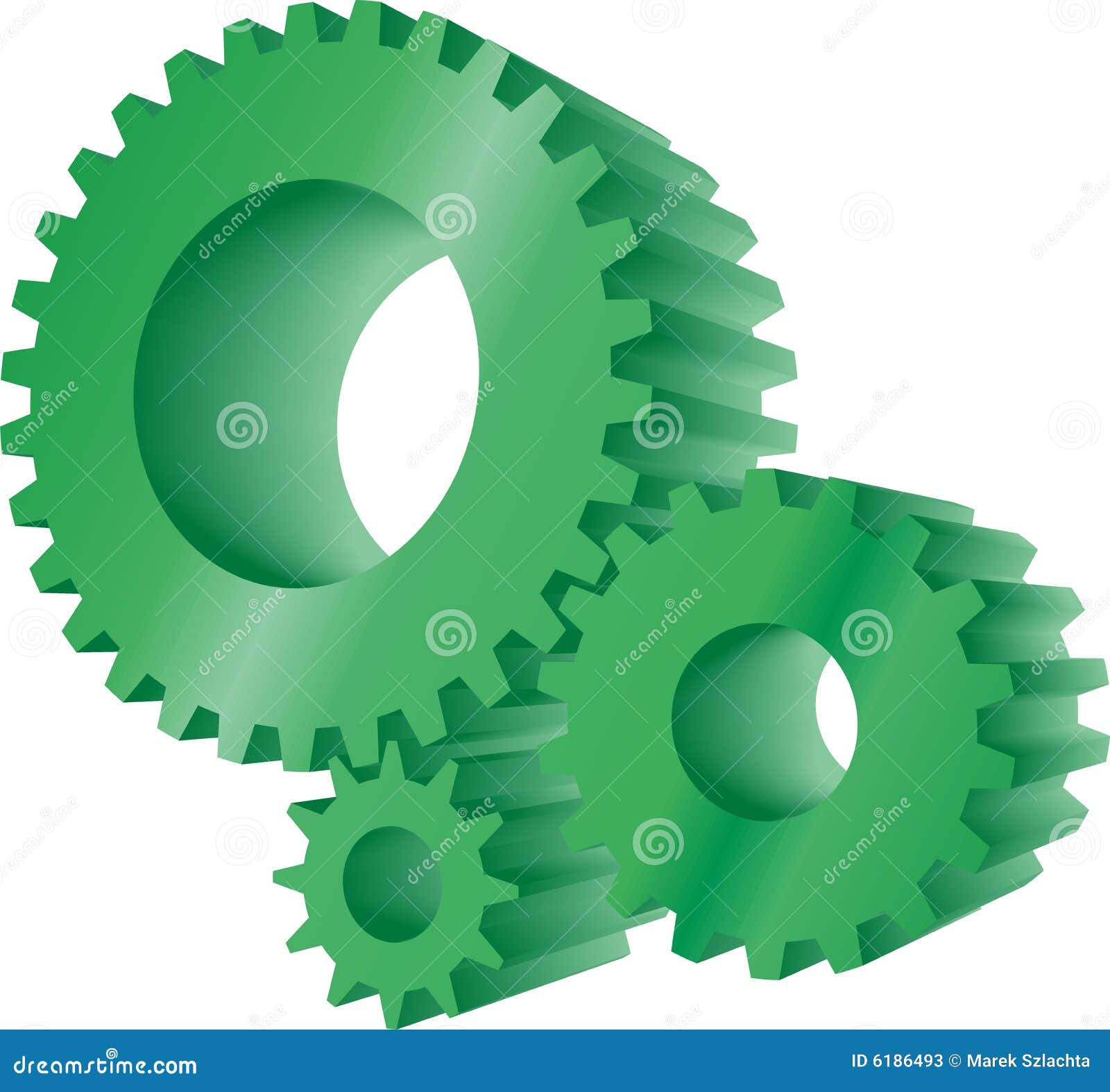 Engranajes verdes ilustración del vector. Ilustración de dientes - 6186493