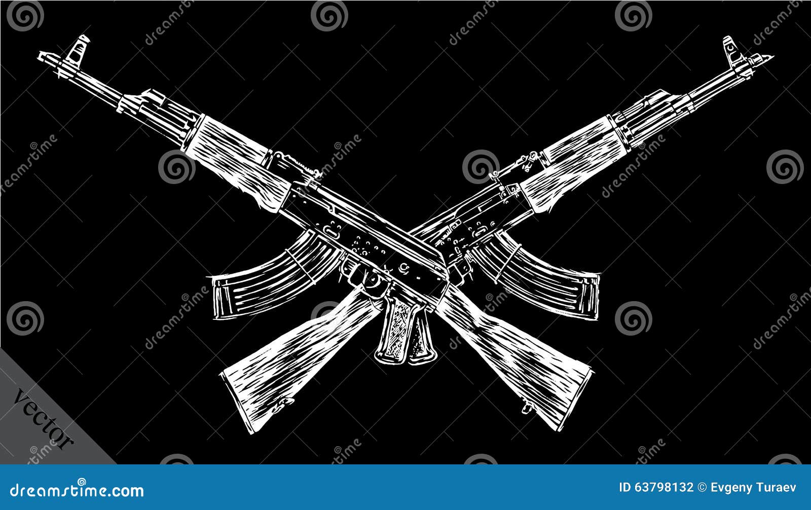 Linear Kalashnikov Icon From Army And War Outline Collection. Thin Line ...