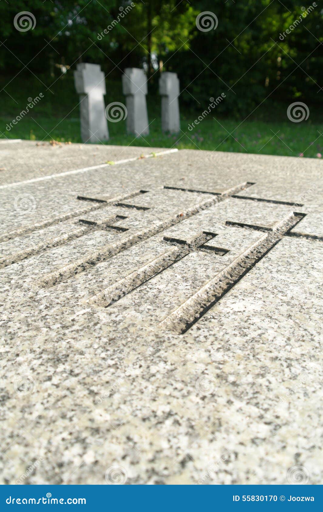Engraved Crosses in a Marble Plate on Graveyard Stock Photo - Image of ...