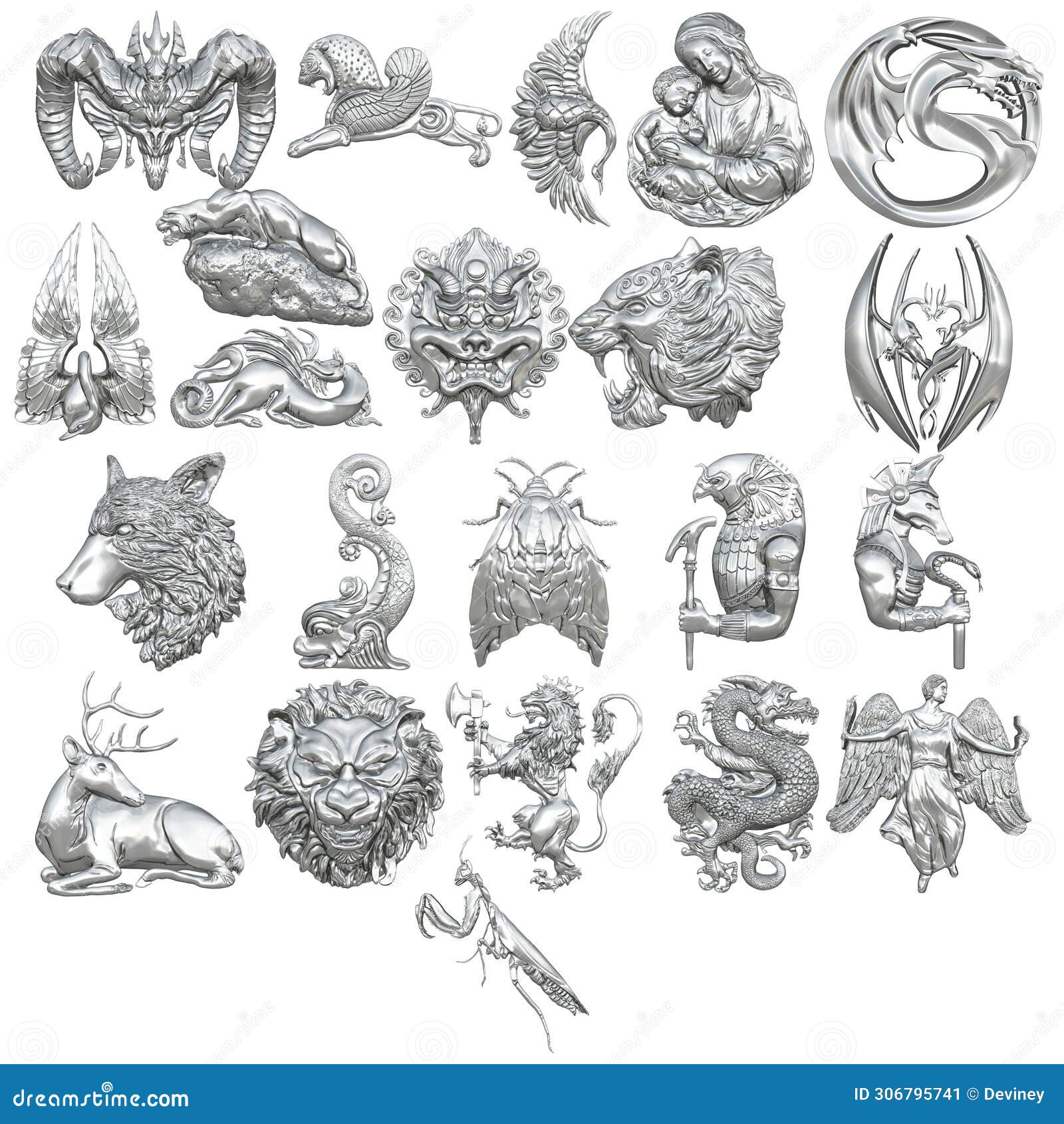 Engraved Decorative Emblems Stock Illustration - Illustration of ...