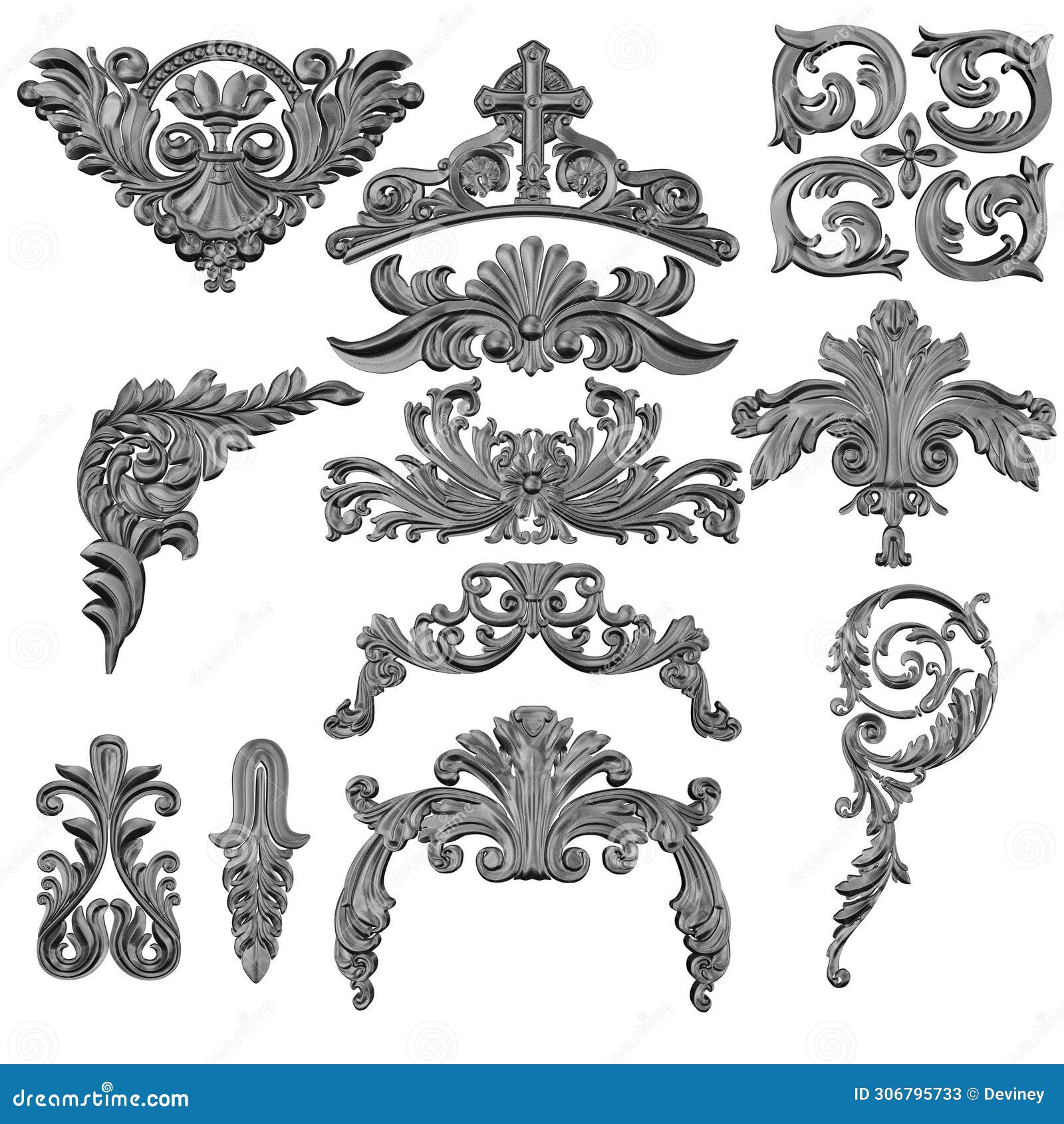 Engraved Decorative Flourishes Stock Illustration - Illustration of ...