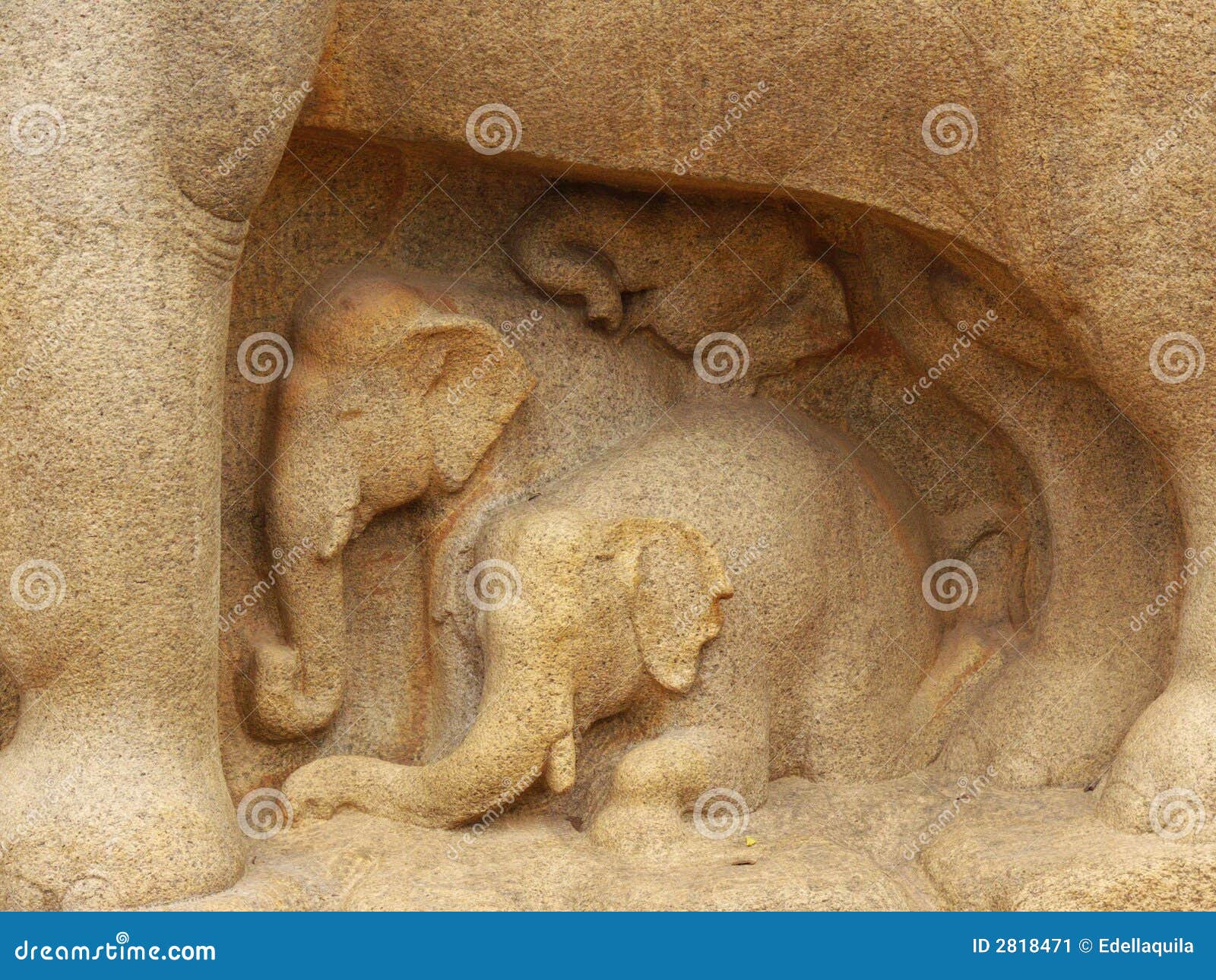 Engraved elephants stock image. Image of engraving, baby - 2818471