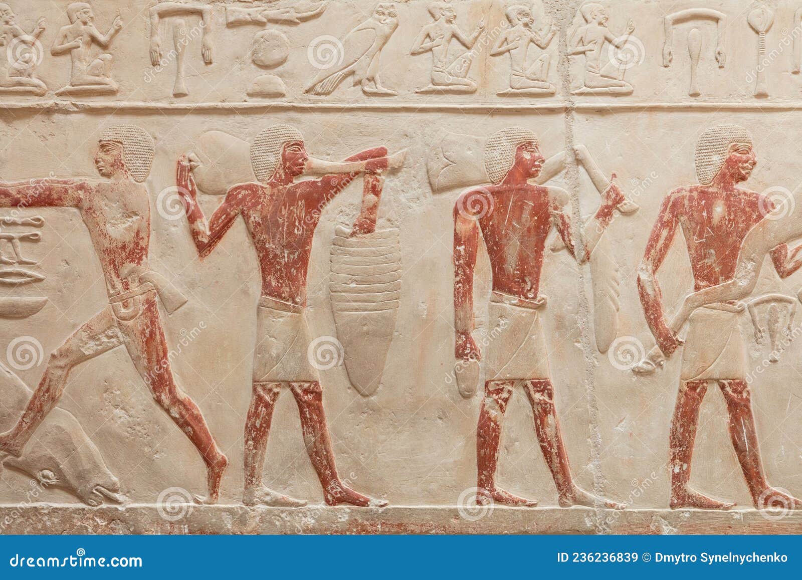 Engraved Figures on the Light Pyramids Wall. Stock Image - Image of ...