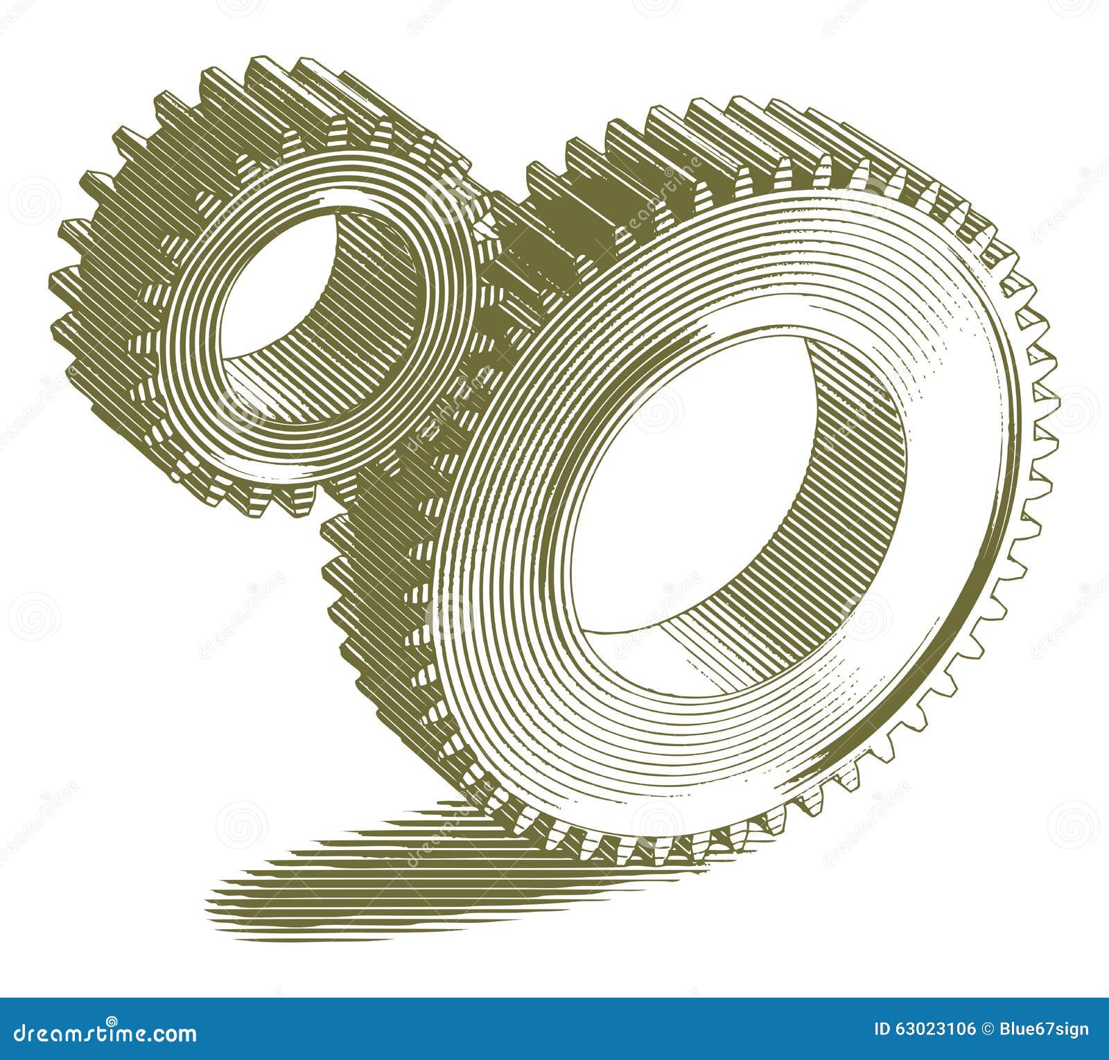 Engraved Gears stock vector. Illustration of partnership - 63023106