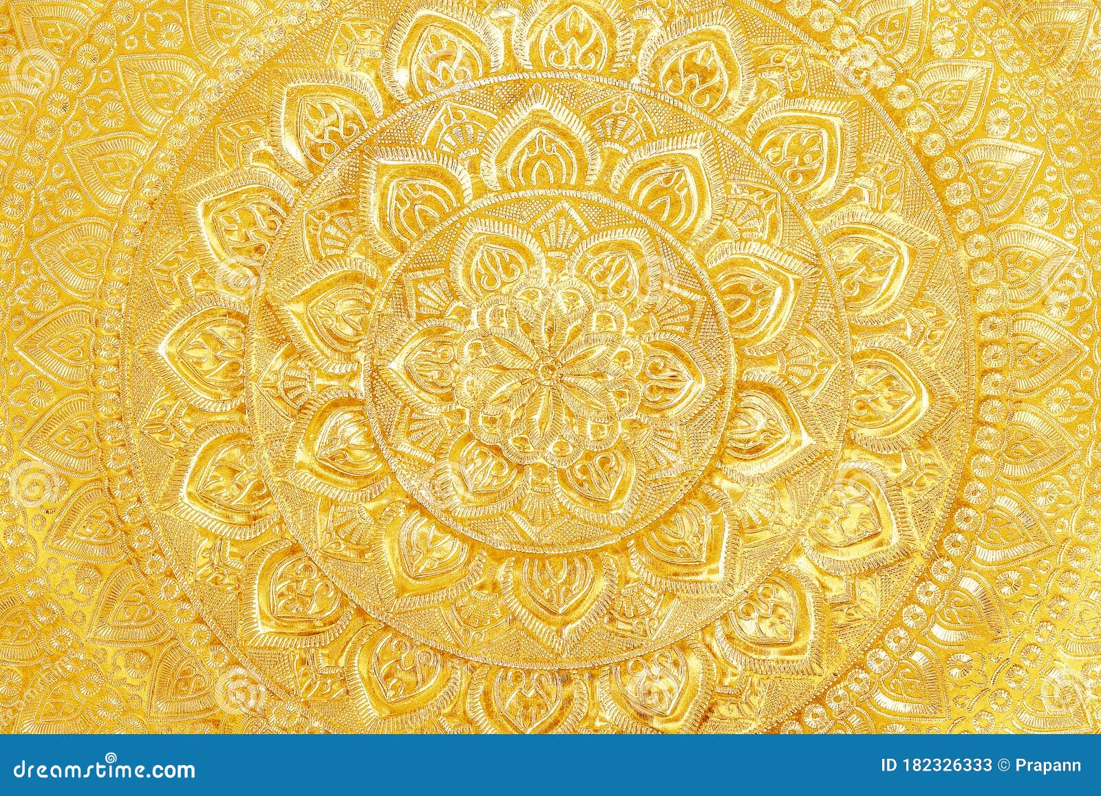 The Engraved Gold Metal Oriental Texture/pattern Background Stock Image ...