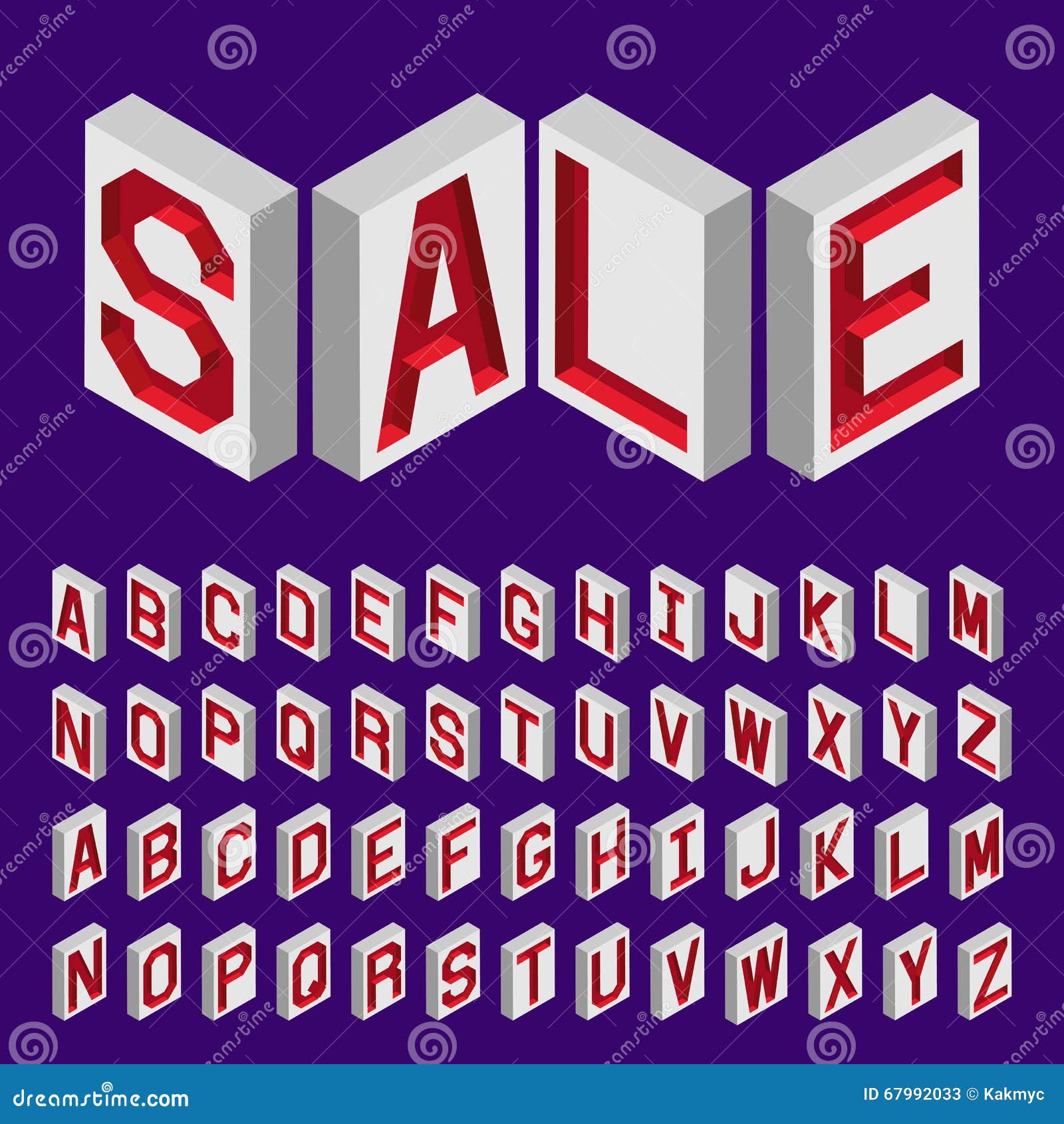 Engraved letters isometric stock vector. Illustration of simple - 67992033