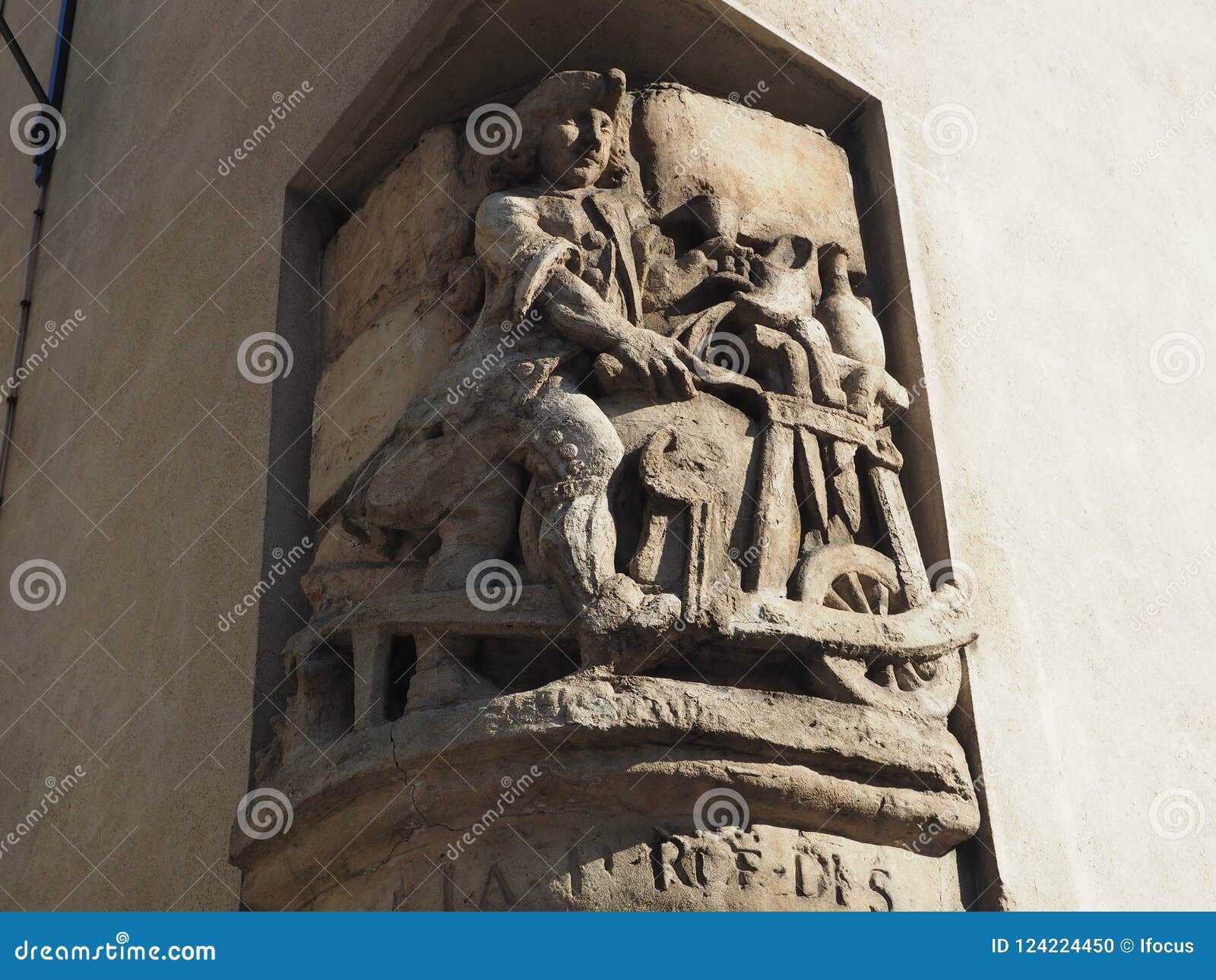 Engraved Sculpture on a Building Facade Stock Photo - Image of french ...