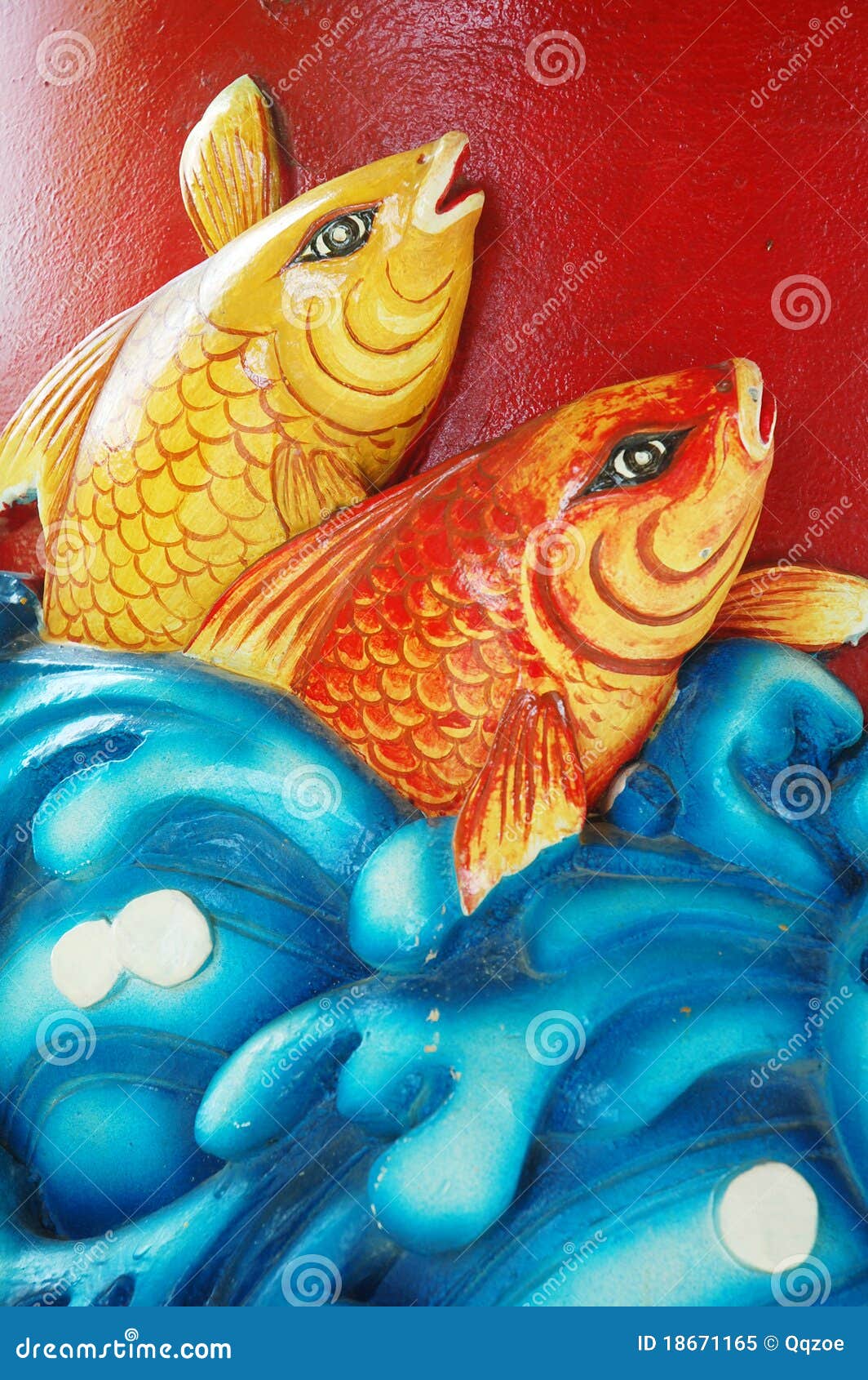 Engraved stone fish stock image. Image of asian, landmark - 18671165