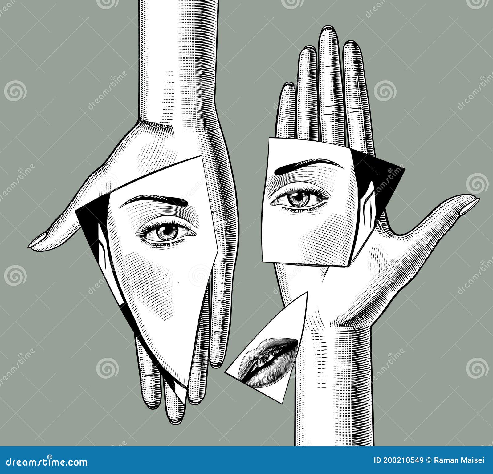 Reflection Face Mirror Stock Illustrations – 3,051 Reflection Face ...