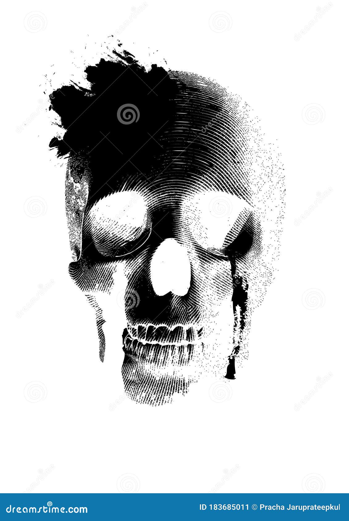 Crying Skull Emoji Cartoon Vector | CartoonDealer.com #106812531