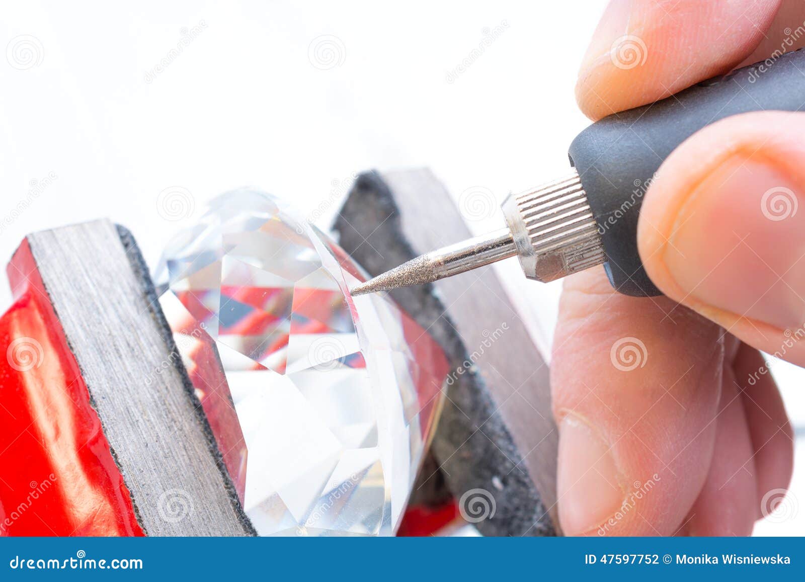 Engraving Crystal with Rotary Multi Tool Stock Photo - Image of drill ...