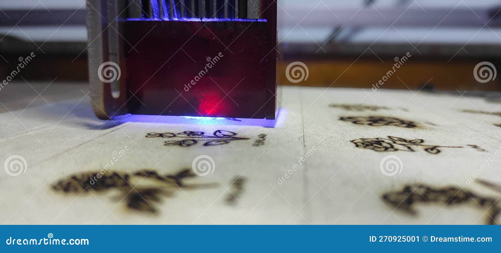 Engraving Flower with Laser Machine Stock Image - Image of machine ...