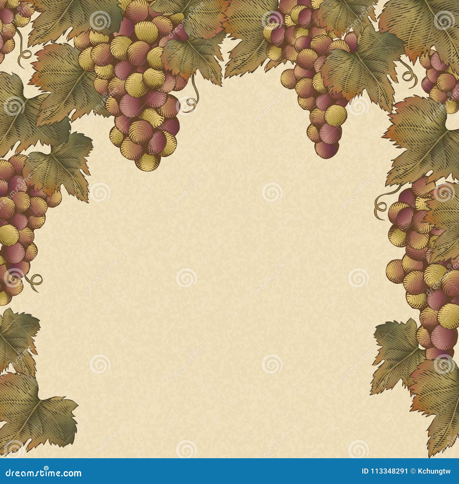 Engraving grape and leaves stock illustration. Illustration of harvest ...