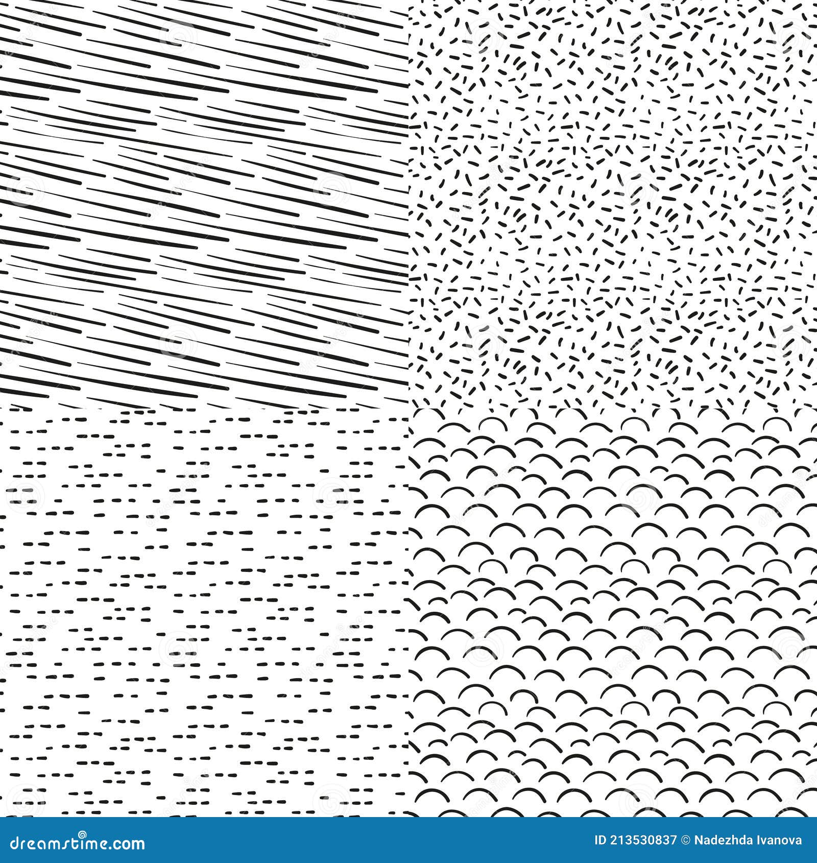 Engraving Hand Drawn Pattern Collection Vector Illustration. Stock ...