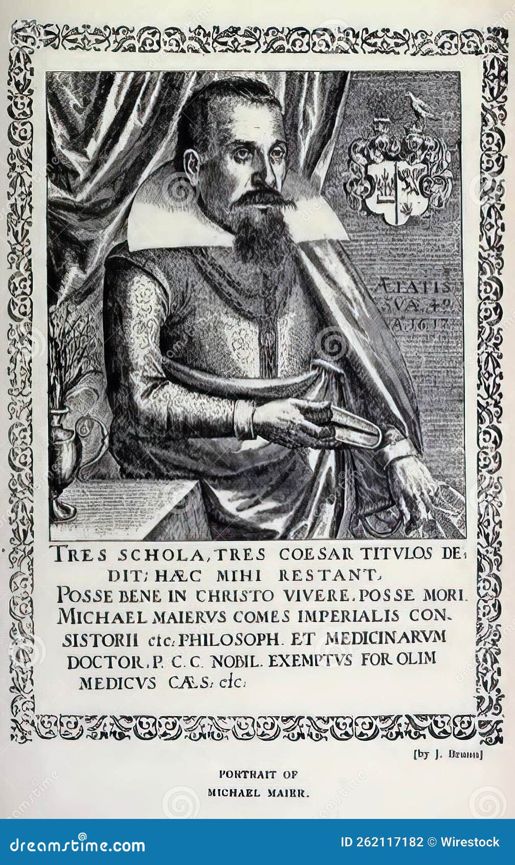 Engraving of Michael Maier (1568-1622) Scientist Editorial Photography ...