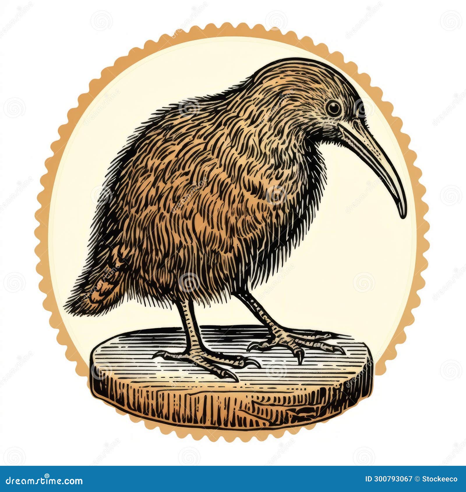 Macabre Whimsy: Engraved Kiwi Bird on Oval Plate Stock Illustration ... Macabre Whimsy: Engraved Kiwi Bird on Oval Plate Stock Illustration ...