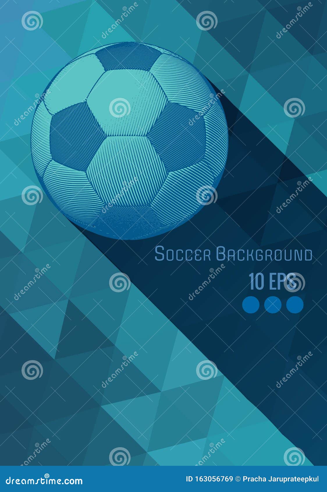 Engraving Soccer Ball Illustration with Triangle BG Stock Vector ...