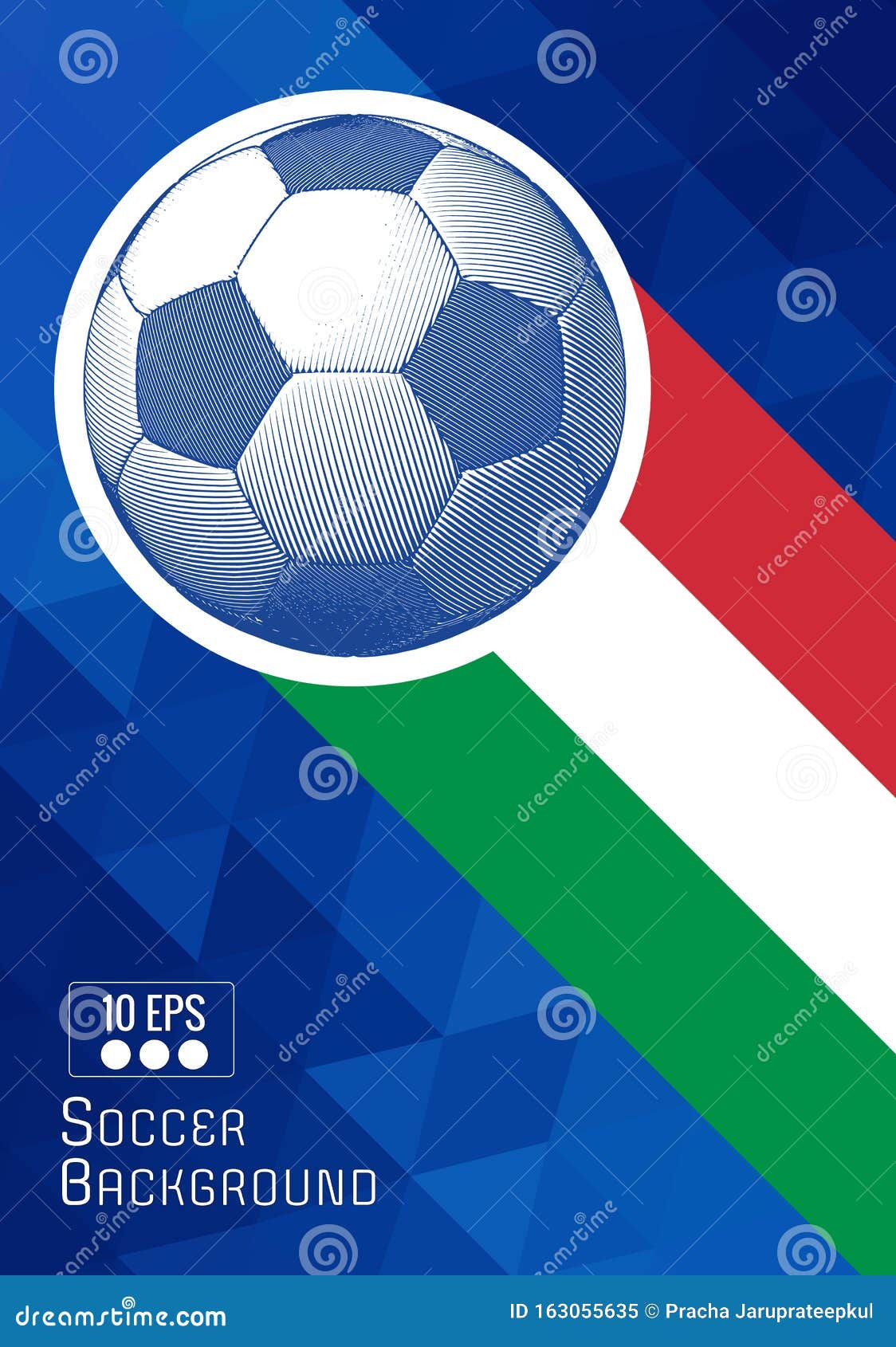 Engraving Soccer Ball Illustration with Triangle Stripe BG Stock Vector ...