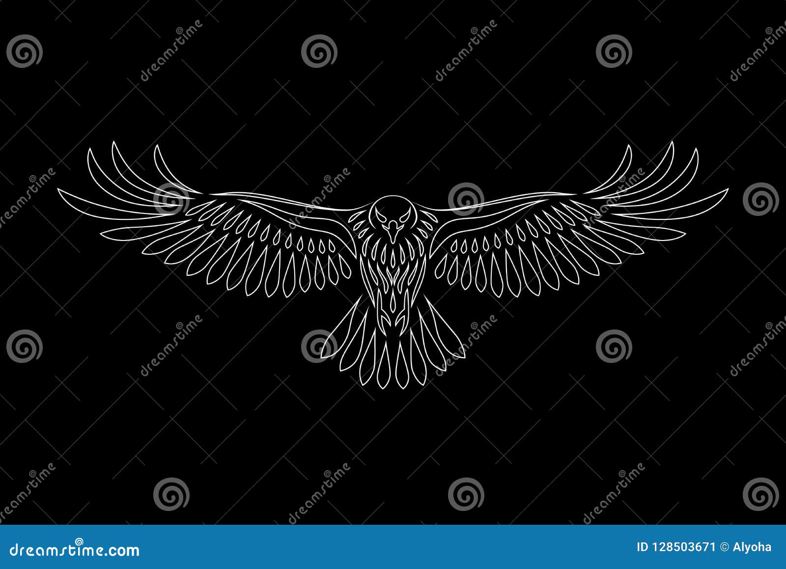 Stylized Hawk Portrait With Decorated Wings: Mesmerizing Hyper ...