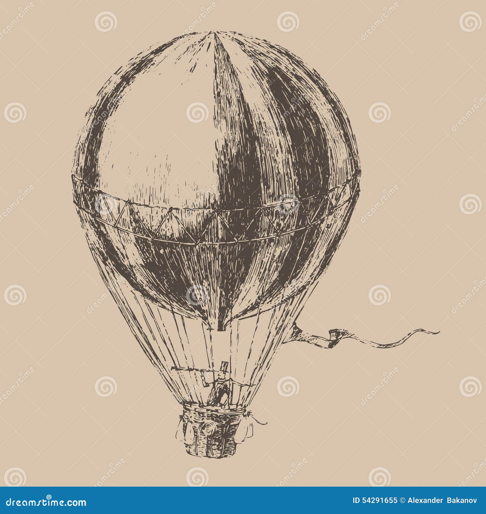Balloon In The Style Of Doodle.Outline Drawing.Black And White Image ...