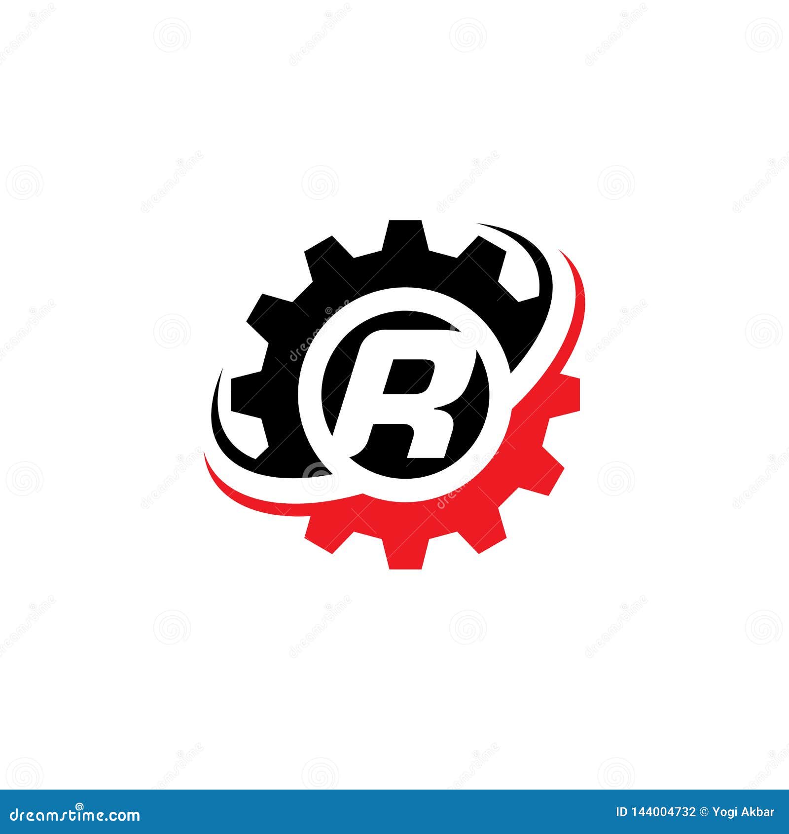 Engrenagem Logo Design Template Da Letra R Ilustração do Vetor ...