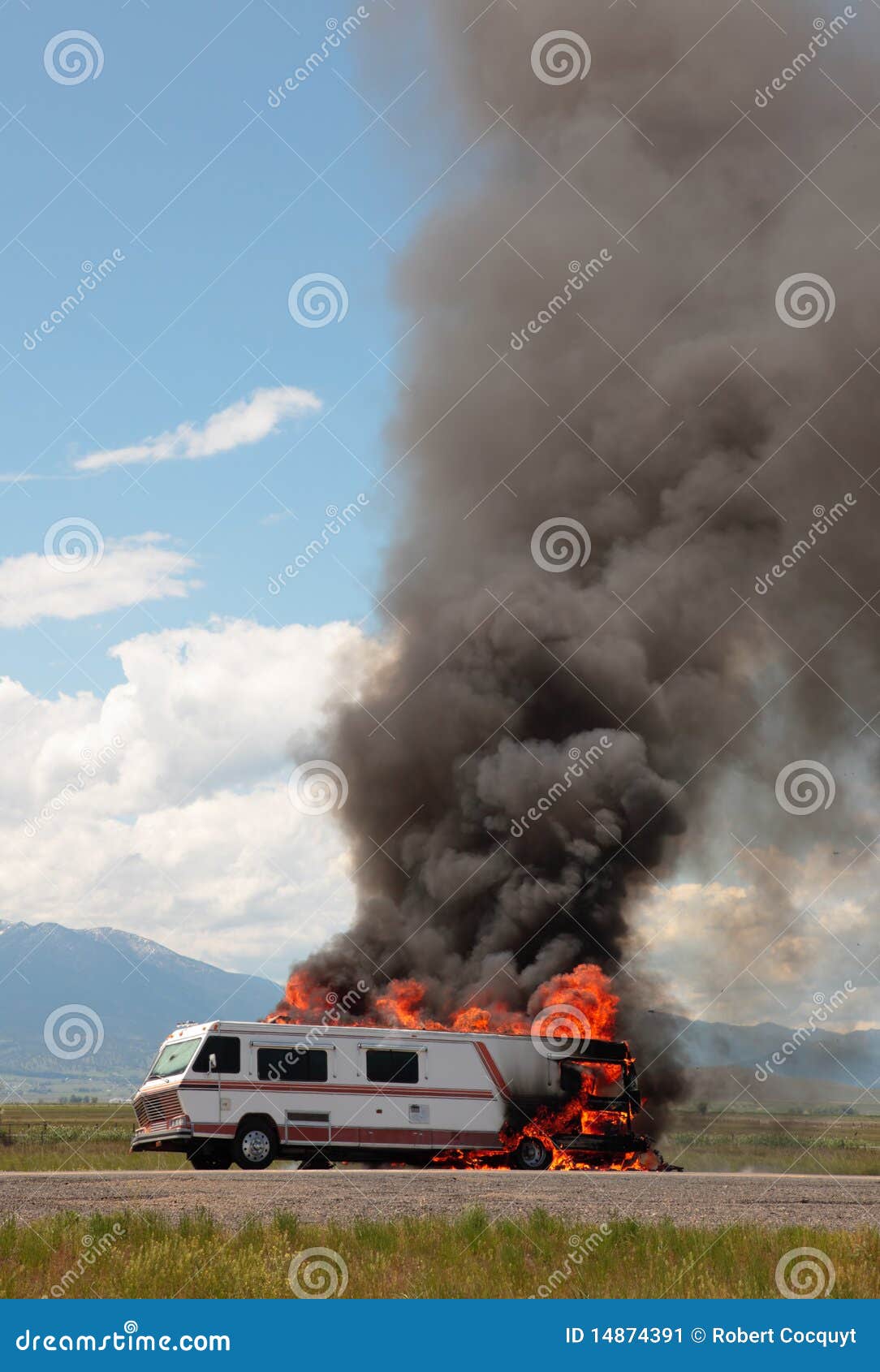 Engulfed stock image. Image of black, loss, smoke, camper - 14874391
