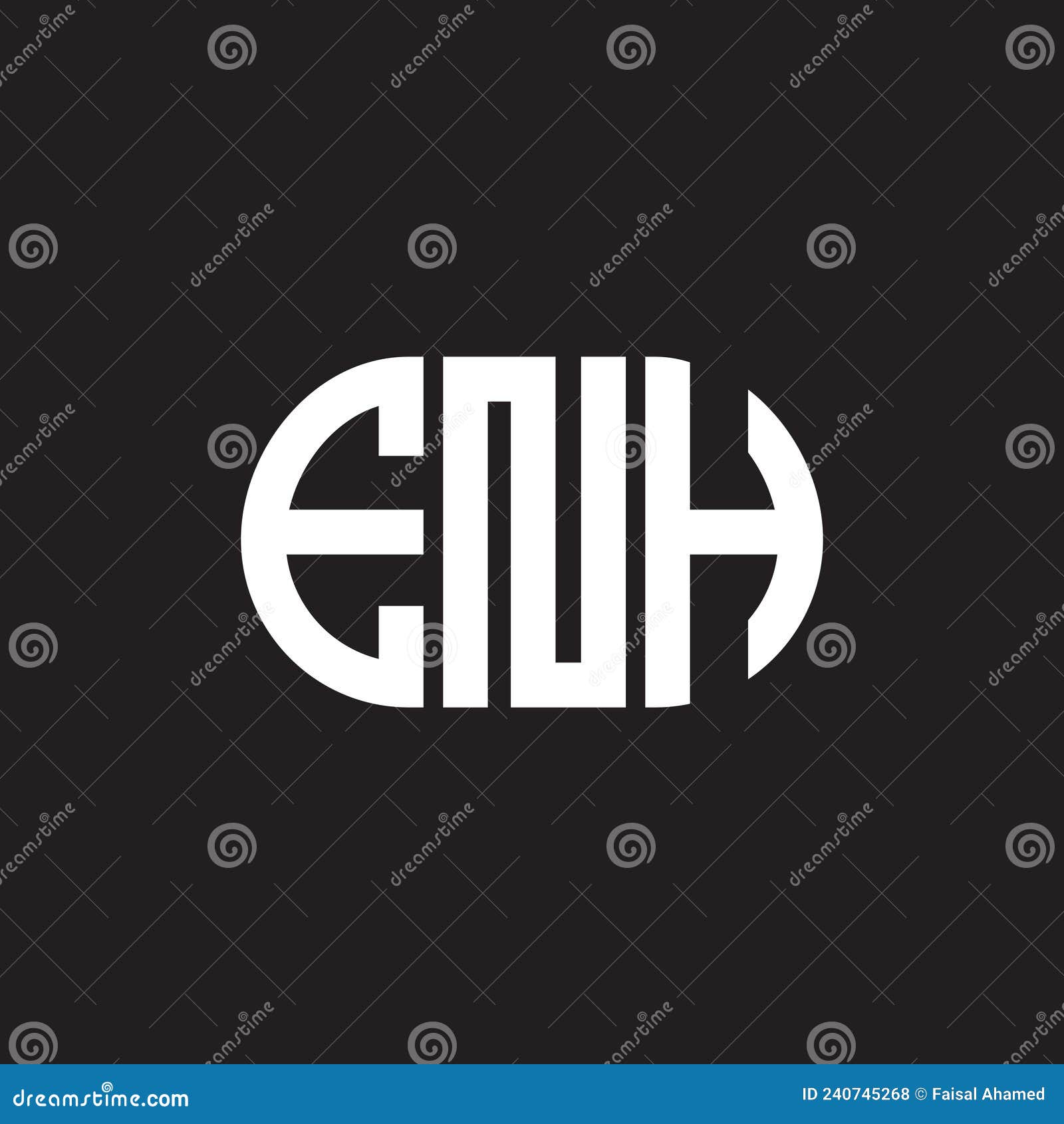ENH Letter Logo Design on Black Background. ENH Creative Initials ...