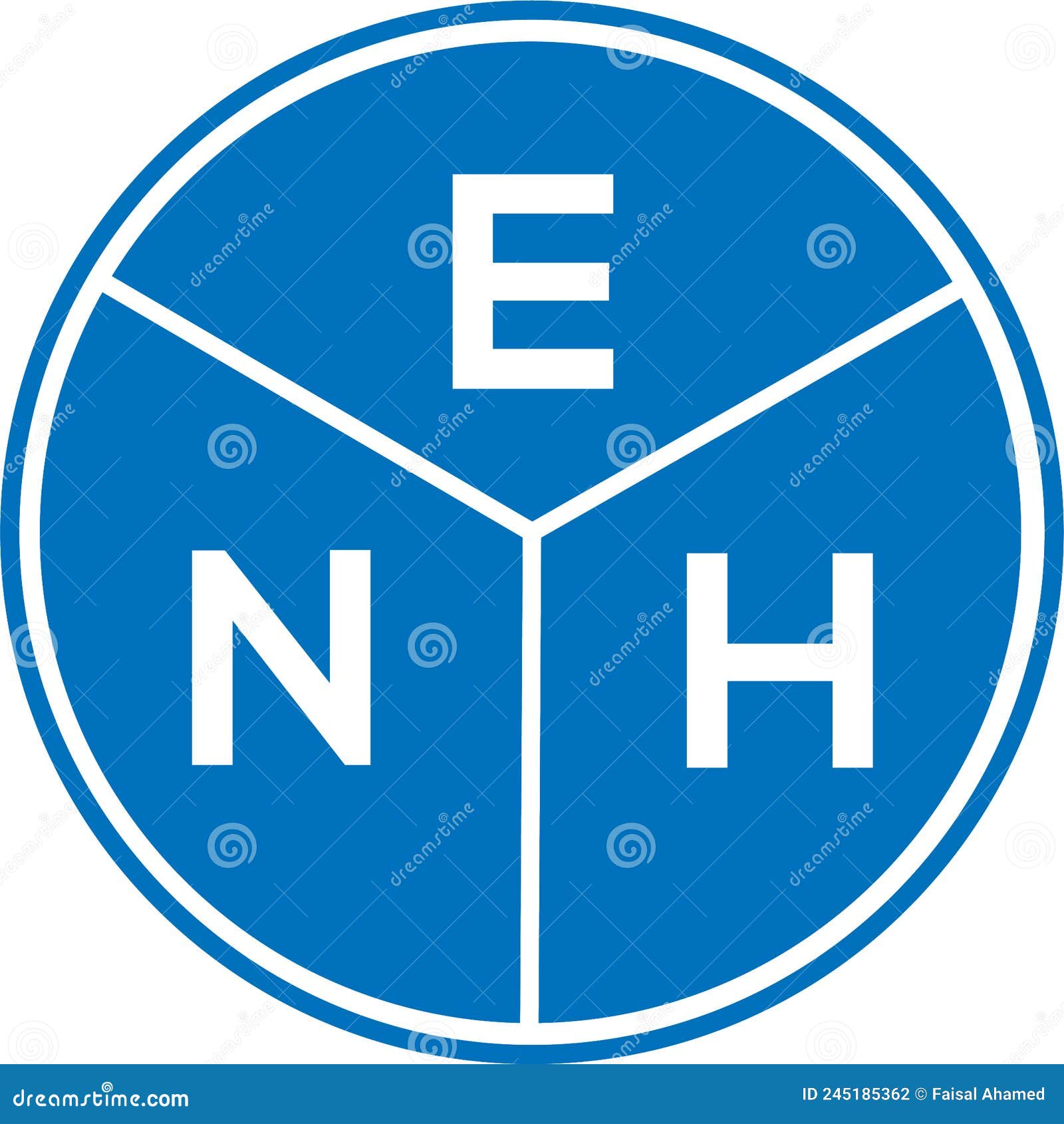 ENH Letter Logo Design on White Background. ENH Creative Circle Letter ...