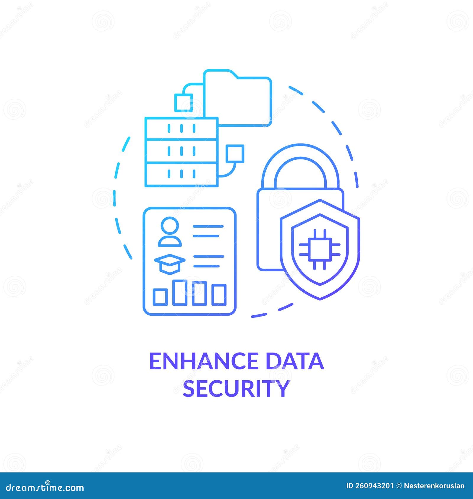 Enhance Data Security Blue Gradient Concept Icon Stock Vector ...