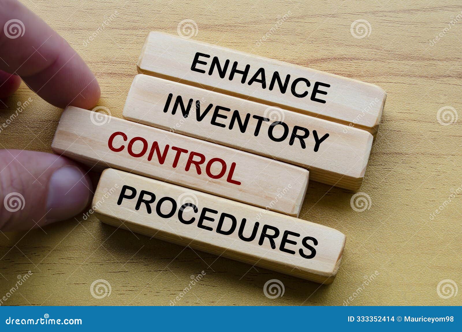 Enhance Inventory Control Procedures Text on Wooden Blocks. Operational ...