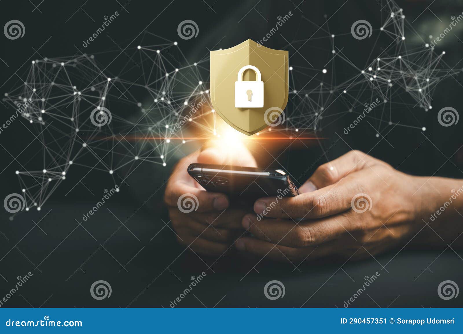 Enhance Mobile Security with a Cybersecurity Concept Stock Image - Image of privacy, connection ...