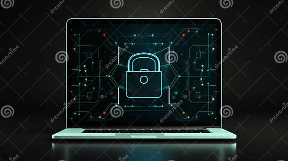 Enhance Security Lock Symbol on Screen Visually Indicates Secure Lock ...